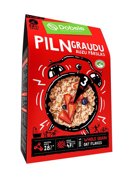 Auzu pārslas pilngraudu 500g Dobeles Dzirnavnieks (kastē) (mērvienība ...